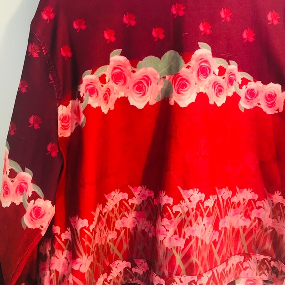 Vintage | Jackets & Coats | Vintage Retro 9s Rose Floral Denim Jacket ...